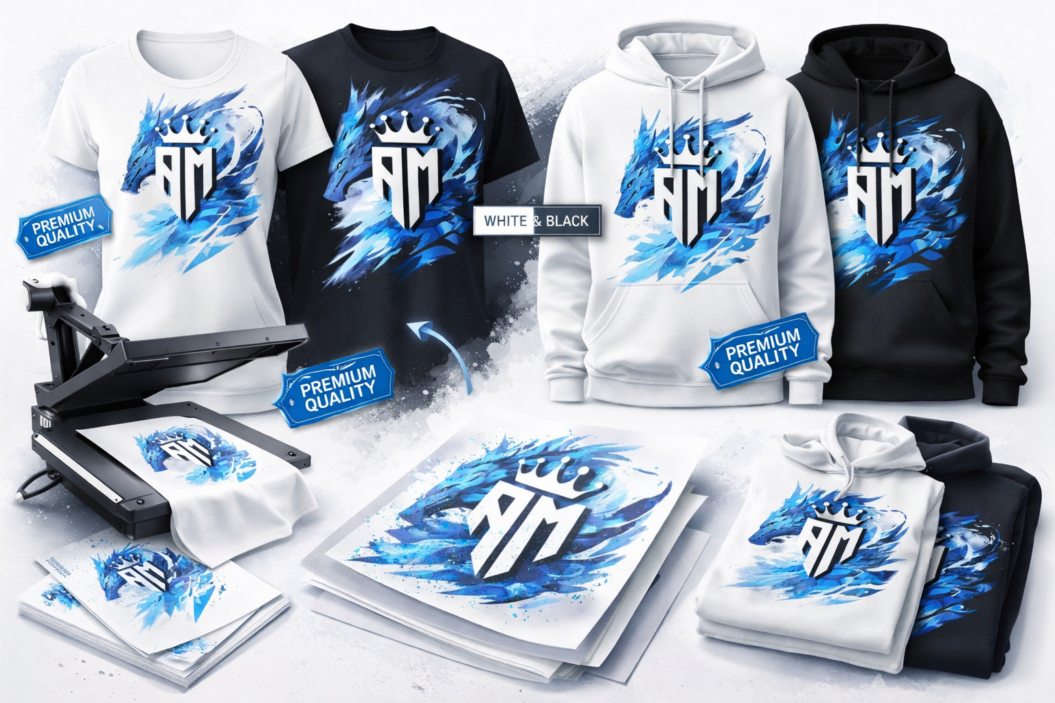 HOODIES WHITE High-performance T-Shirt with sublimation printing | Pro ...